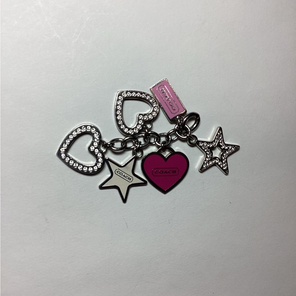 Coach | Bags | Coach Silver And Pink Heart Star Keychain | Poshmark